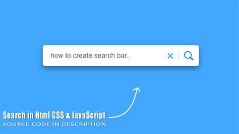 how to create search bar in html css and javascript search in html