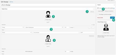 awarding mycred badges for eform submissions rewarding functionalities