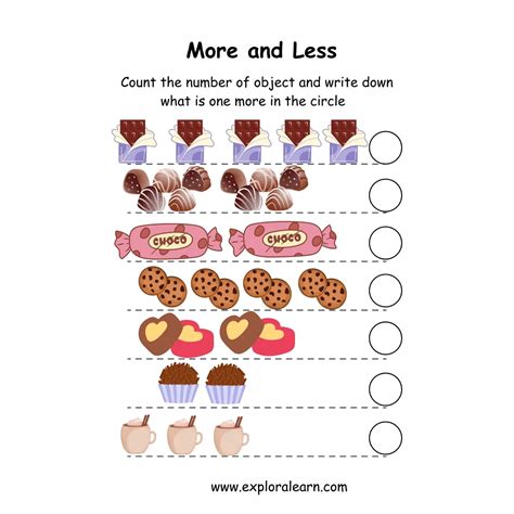 Free Exploralearn Worksheets More Or Less Worksheets