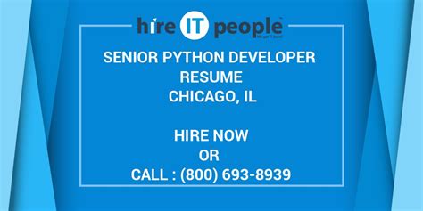 senior python developer resume chicago il hire it people we get it