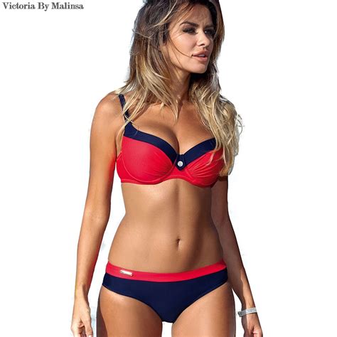 2019 Sexy Swimwear Women Bandage Bikini Set Push Up Padded Solid Bra