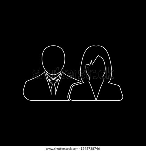 Male Female Business People Icon Line Stock Vector Royalty Free