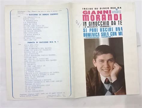 Spartito Musicale In Ginocchio Da Te Gianni Morandi Eur 13 99 Picclick It