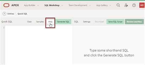 using quick sql