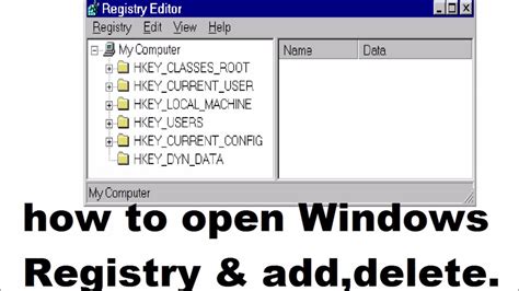 windows registry keys explained how to open add and delete registry