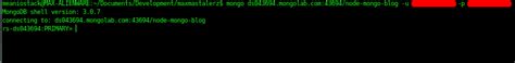 node js can t connect to mongolab database with uri the shell works
