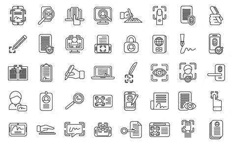 Premium Vector Handwriting Identification Icons Set Outline Vector