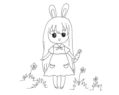 卡通小女孩简笔画画法图片可打印（画怪兽简笔画图片大全） 有点网 好手艺