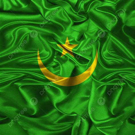 Mauritania Flag Illustration Vector Waving 3d Fiber Mauritania