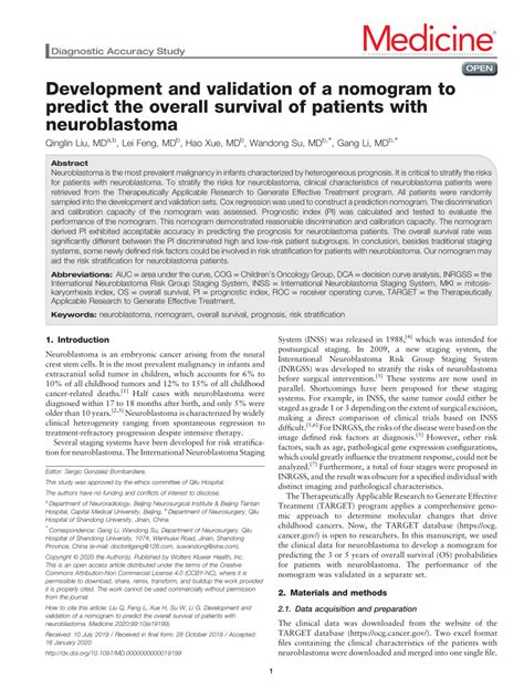 pdf development and validation of a nomogram to predict the overall