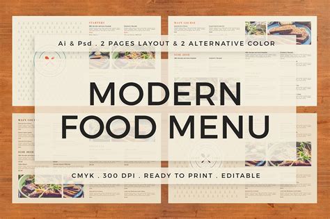 Modern Food Menu ~ Flyer Templates ~ Creative Market