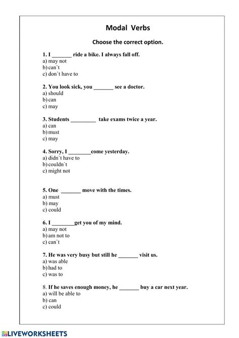 Modal Verbs Ficha Interactiva Y Descargable Puedes Hacer Los