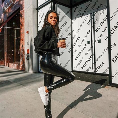 Leather Pants With Sneakers Leather Jacket Street Fashion Casual