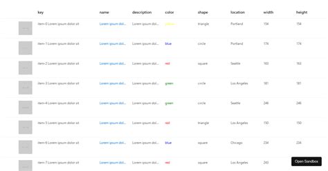 fluent ui detailslist row virtualization codesandbox