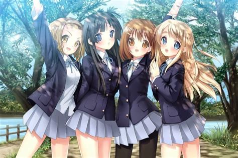 Gallery For 4 Best Friends Anime Gadis Animasi Gadis Sekolah Anime