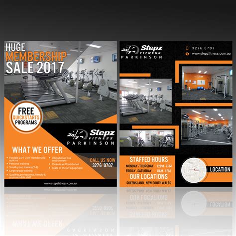 Elegant Playful Gym Flyer Design For Stepz Fitness Parkinson By