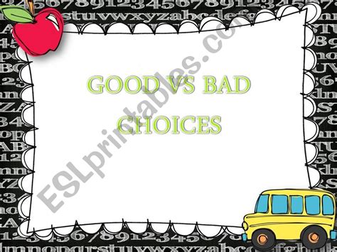 esl english powerpoints good vs bad actions