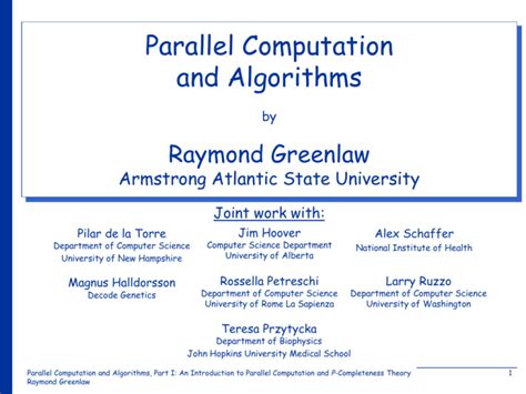 parallel computation and algorithms in four parts