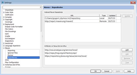 repository intellij idea maven repositories remote error
