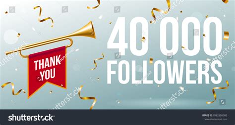 Thank You 40000 Followers Banner Stock Vector Royalty Free 1933398086
