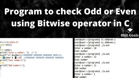 program to check odd or even using bitwise operator in c tamil youtube