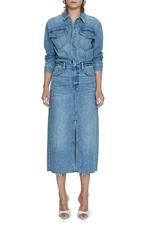 Pistola Amira Long Sleeve Denim Midi Dress Nordstrom