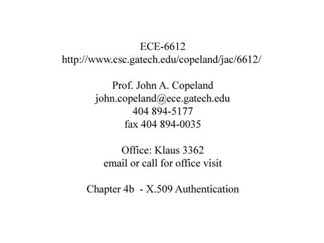 Or Call For Office Visit Chapter 4b X 509 Authentication Ppt Download