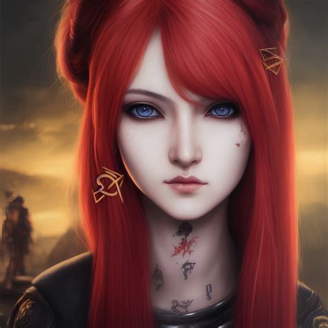 Artstation Red Head Fantasy Lady Portraits