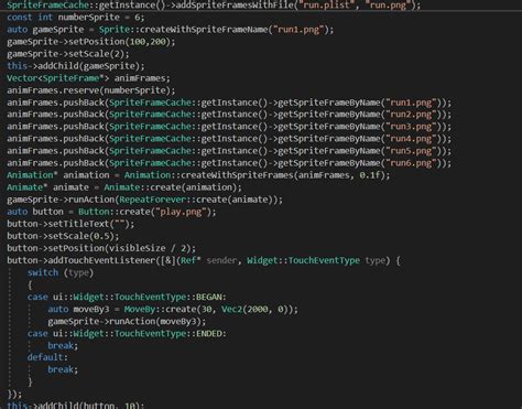 cocos2d x run action clicked button stack overflow