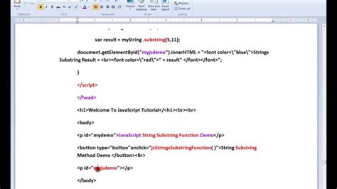 strings substring method in javascript demo youtube