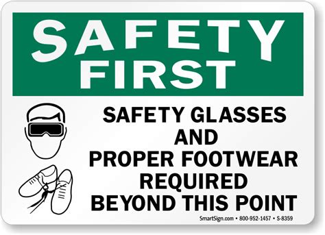 Wear Safety Glasses Signs And More
