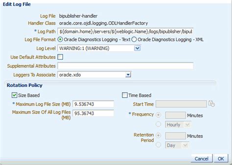 configuring log files