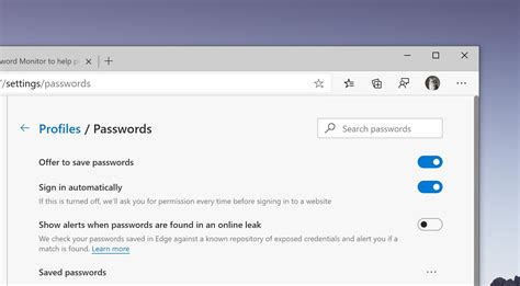 how to enable the new password monitor in microsoft edge
