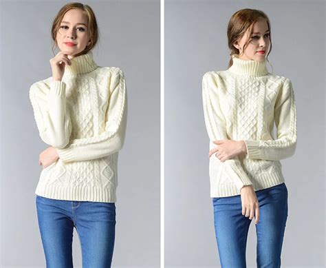 New Womens Knitted Sweaters Elegant Pullovers Solid Color Long Sleeve