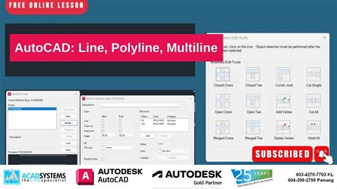 autocad line polyline multiline hou jie youtube