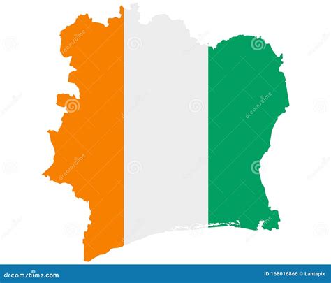Flag In Map Of Ivory Coast Stock Vector Illustration Of Coast 168016866