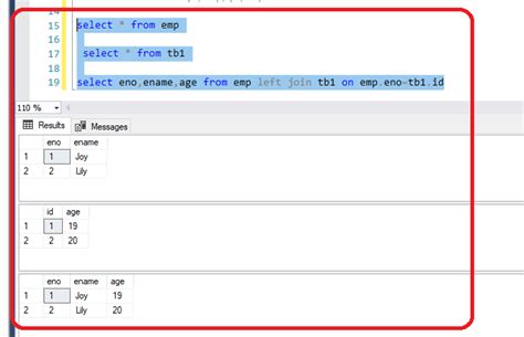 sql server cannot create a dataset with multiple tables