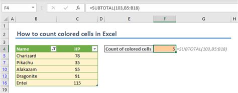 how to count colored cells in excel