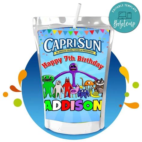 Garten Of Banban Capri Sun Birthday Digital File Printable Bobotemp