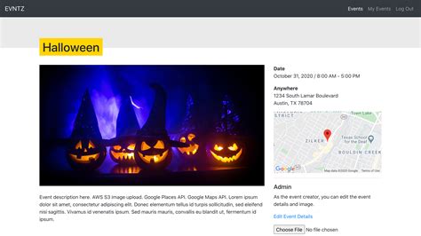 github j0w00 event manager create or find local events
