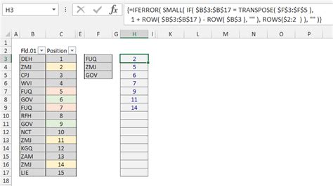 excel can match function in an array formula to return