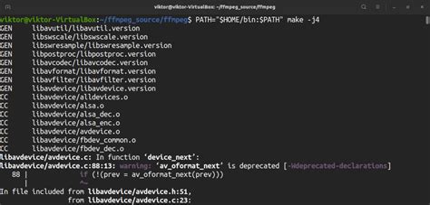 install ffmpeg ubuntu showsnra
