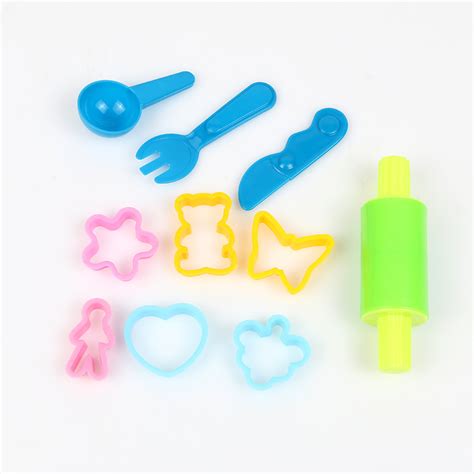 hot 10pcs play dough model tool toys 3d plasticine tools playdough set