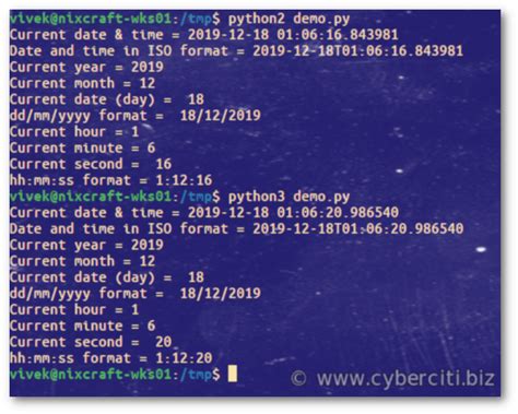 python get today s current date and time nixcraft