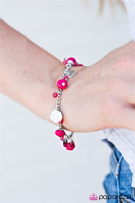 Spoken For Silver And Pink Bracelet Paparazzi Accessories