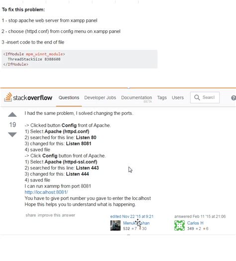 php apache server has stopped working xampp stack