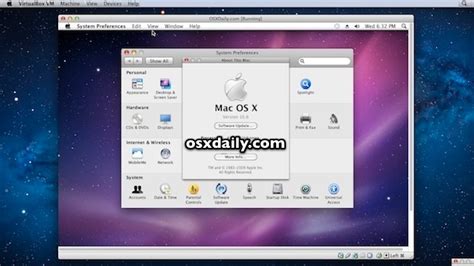 install and run mac os x 10 6 snow leopard in a virtual machine on top of