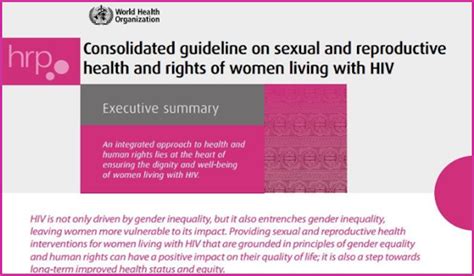 Consolidated Guidelines On Sexual And Reproductive Health And Rights