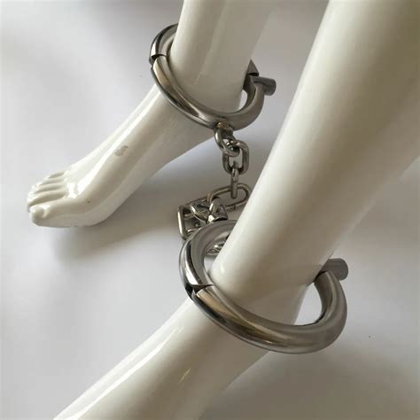 Stainless Steel Leg Irons Bondage Anklet Slave Ankle Cuffs Shackle
