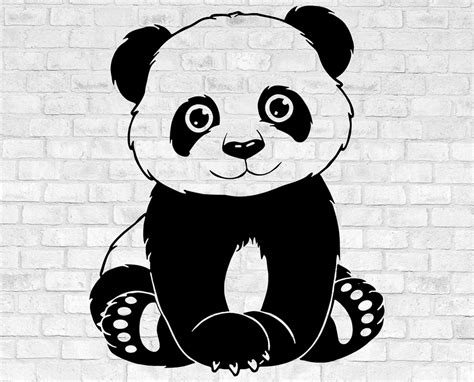 Panda Svg Cut File For Cricut And Silhouette Digital Clipart Etsy My
